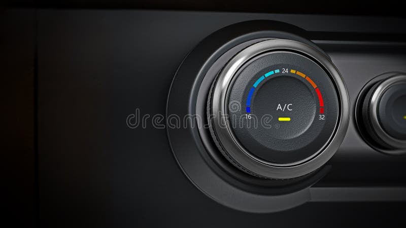 AC Button of a Modern Car. 3D Illustration Stock Illustration ...
