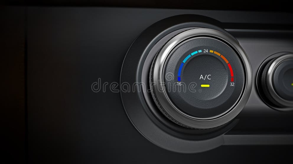 AC Button of a Modern Car. 3D Illustration Stock Illustration ...