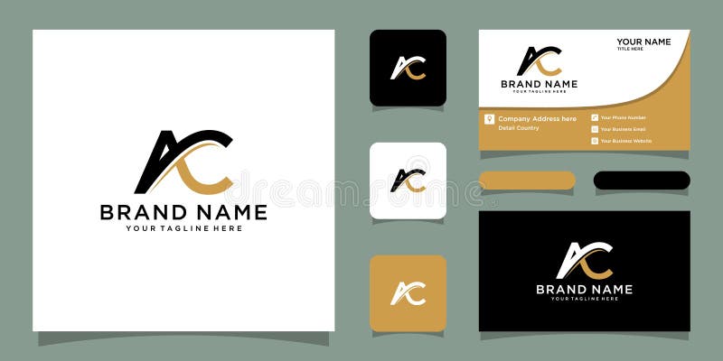 AC, CA, C and a Abstract Letters Logo Monogram with Business Card ...