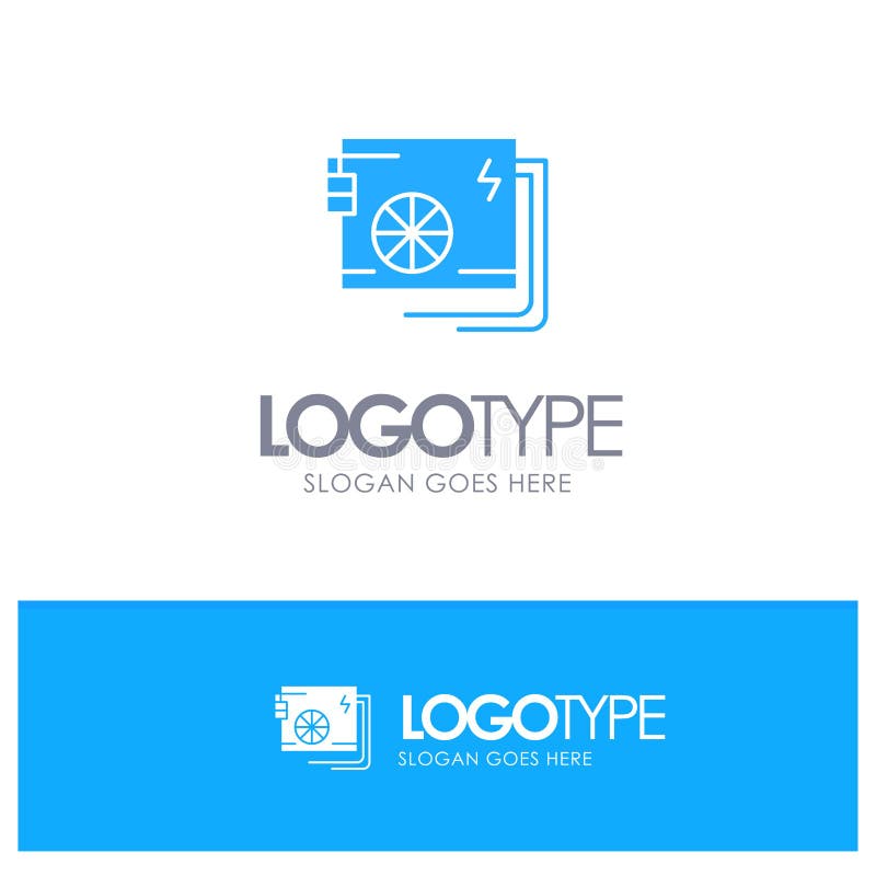 Ac, Computer, Part, Power, Supply Blue Solid Logo with Place for ...