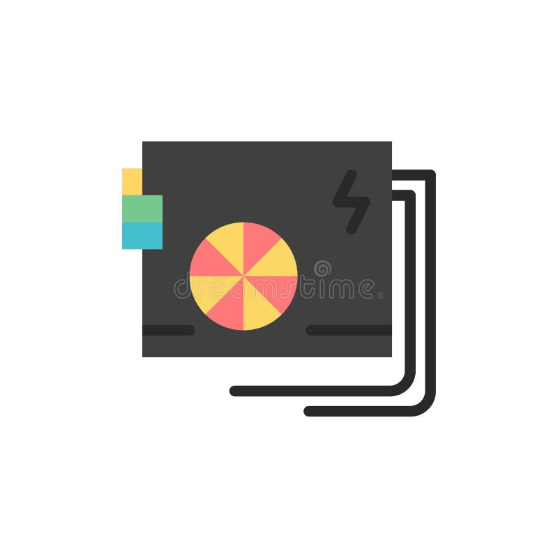 Ac, Computer, Part, Power, Supply Flat Color Icon. Vector Icon Banner ...