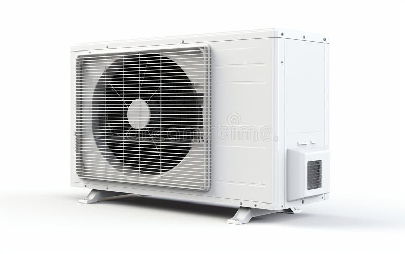 AC Condenser Against Clean White Stock Illustration - Illustration of ...
