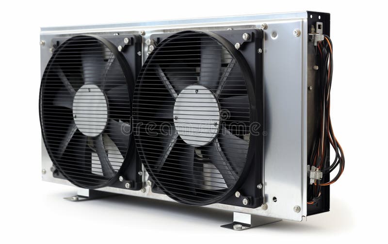 AC Condenser on White Background Stock Illustration - Illustration of ...