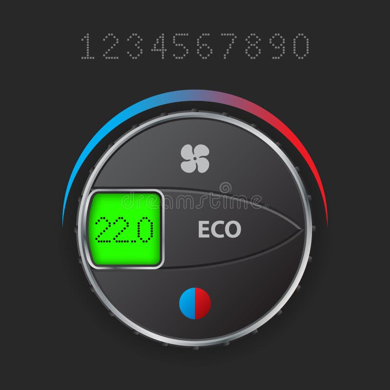 AC Control with Editable Lcd Stock Vector - Illustration of ventilation ...