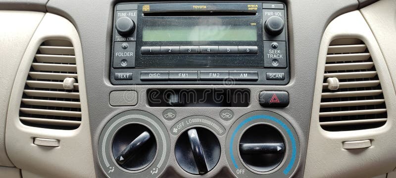 Ac Control Panel on the Dashboard of an Old Model Car, Black in Close ...