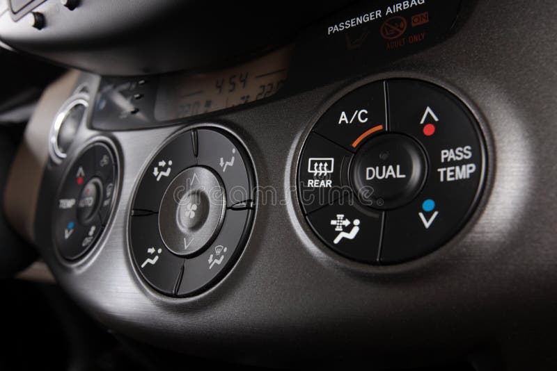 Car Air Conditioning Controls Stock Image - Image of knob, heater: 21461363