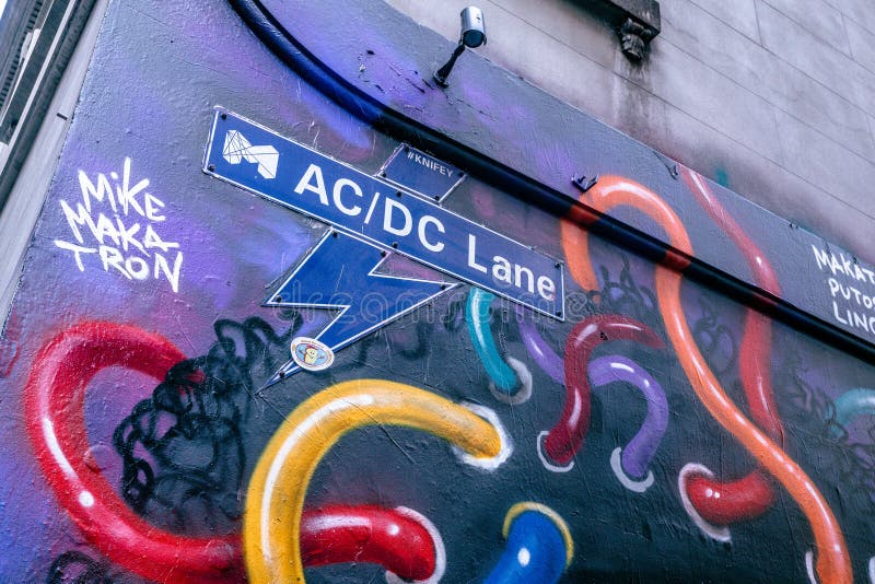 Graffiti In Melbourne AC DC Lane Editorial Image - Image of across ...