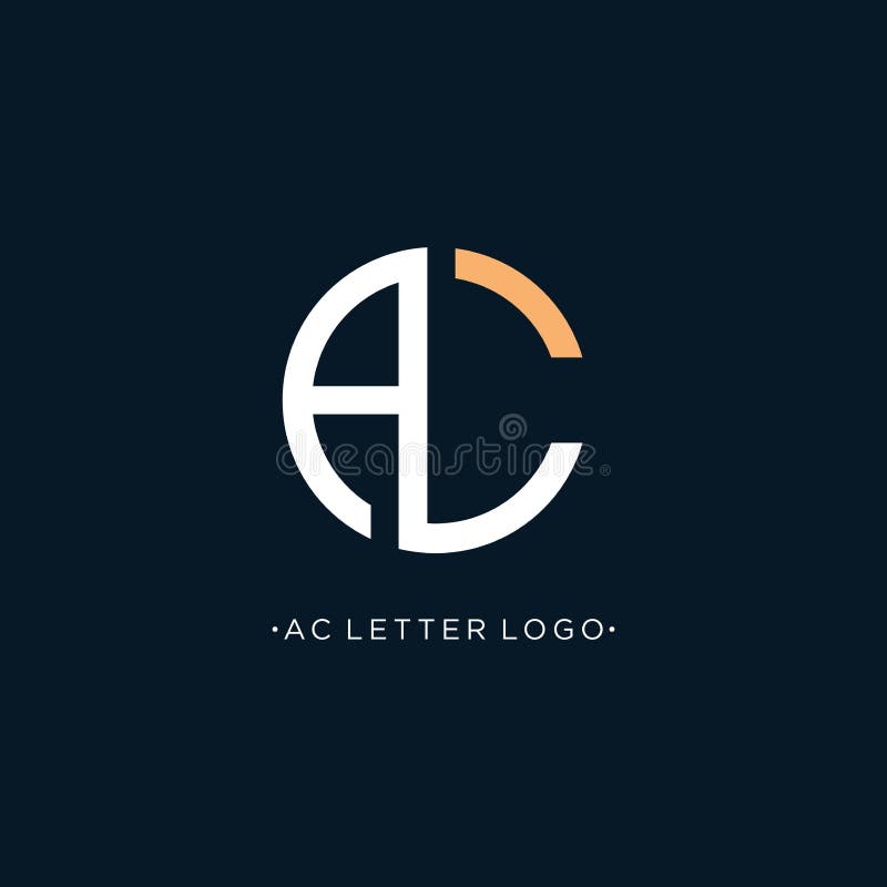 AC Initials Letter Logo Design with Sans Serif Font Vector Illustration ...