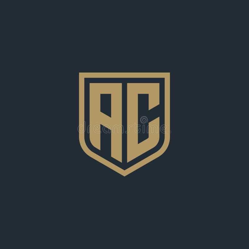 AC Letter Initial Shield Logo Frame Design Inspiration Stock ...