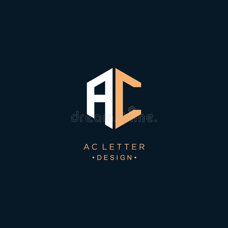 AC Letter Logo Design with Sans Serif Font Vector Illustration ...