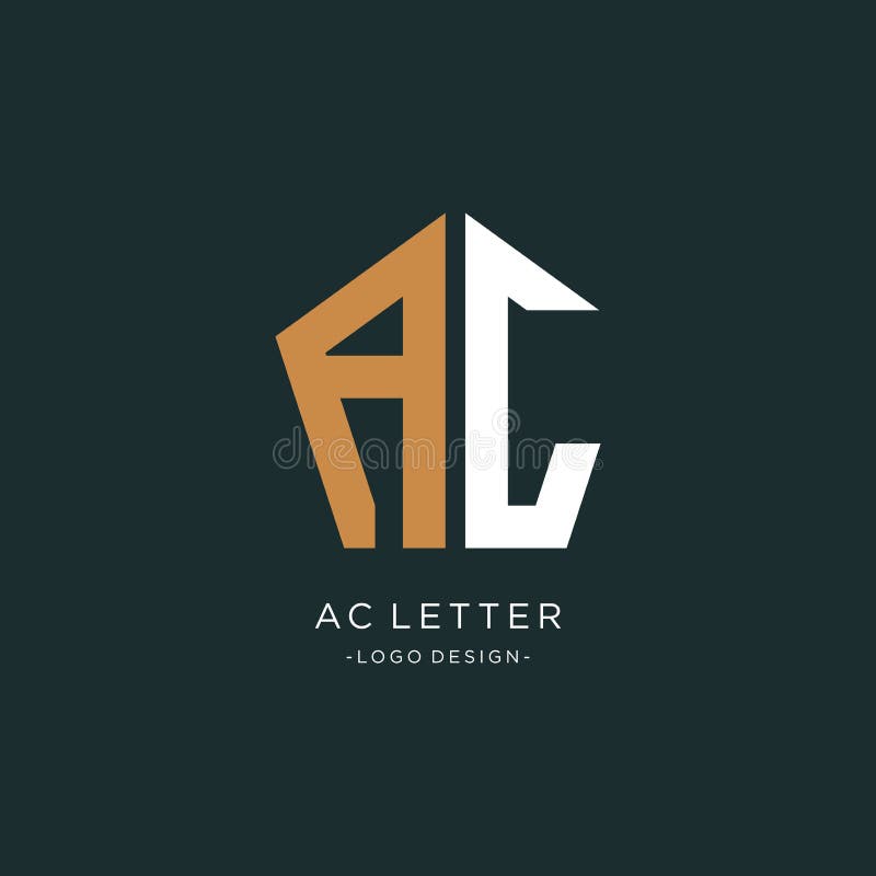 AC Letter Logo Design with Sans Serif Font Vector Illustration ...