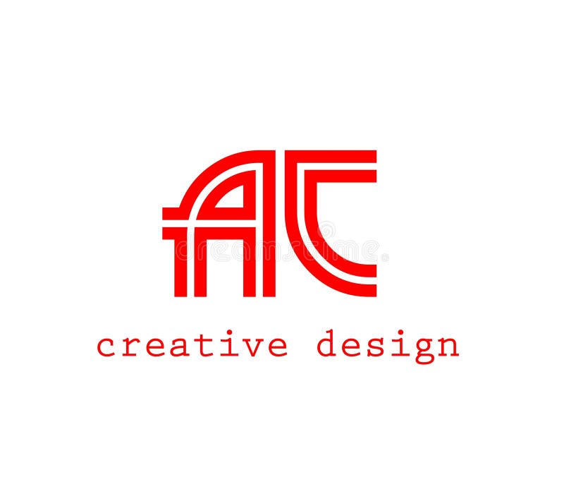 Ac logo design stock illustration. Illustration of text - 227447117