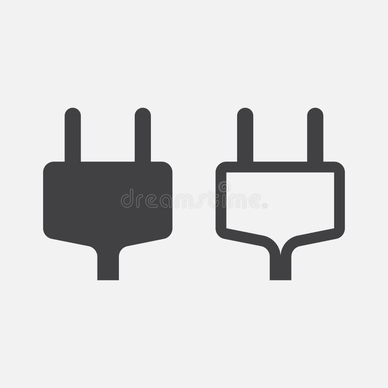 Ac Plug Icon Vector Isolated on White. Stock Vector - Illustration of ...