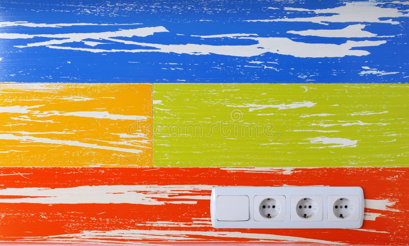 AC Power Electrical Sockets and Light Switch on a Bright Background ...