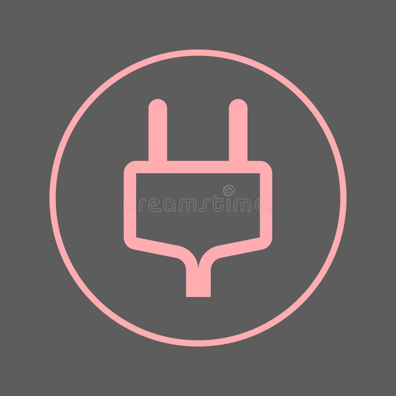 AC Power Plug Line Icon, Outline Vector Sign, Linear Pictogram Isolated ...
