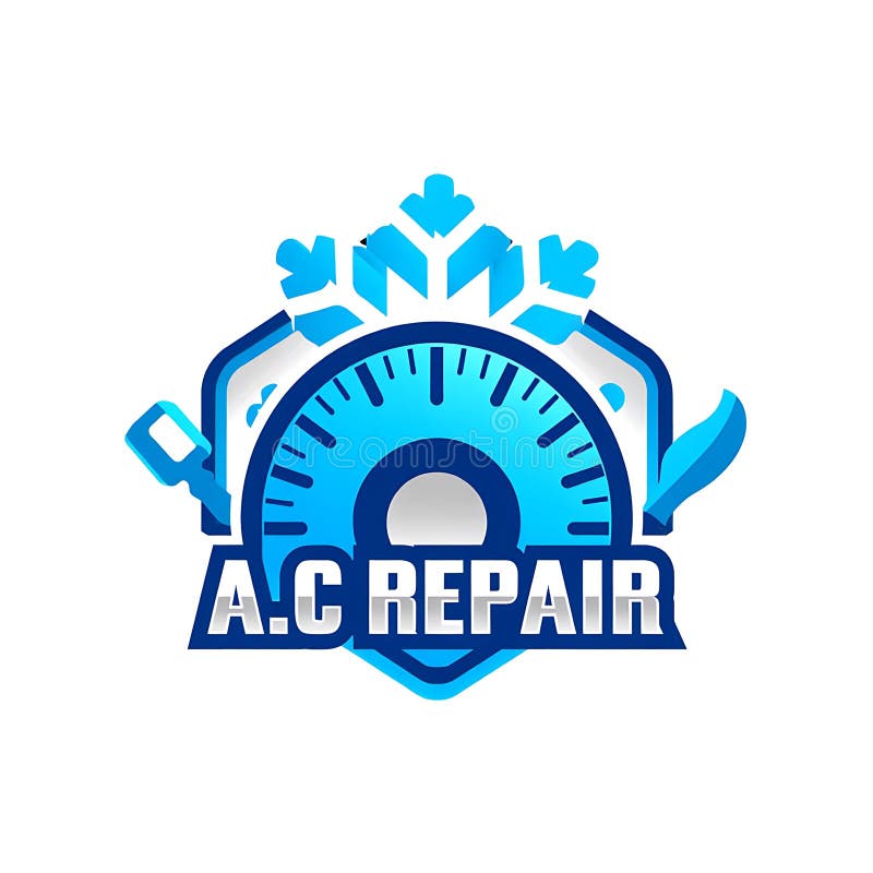 A.C. Repair Logo: Speedometer, Snowflake, and Tools Design Stock ...