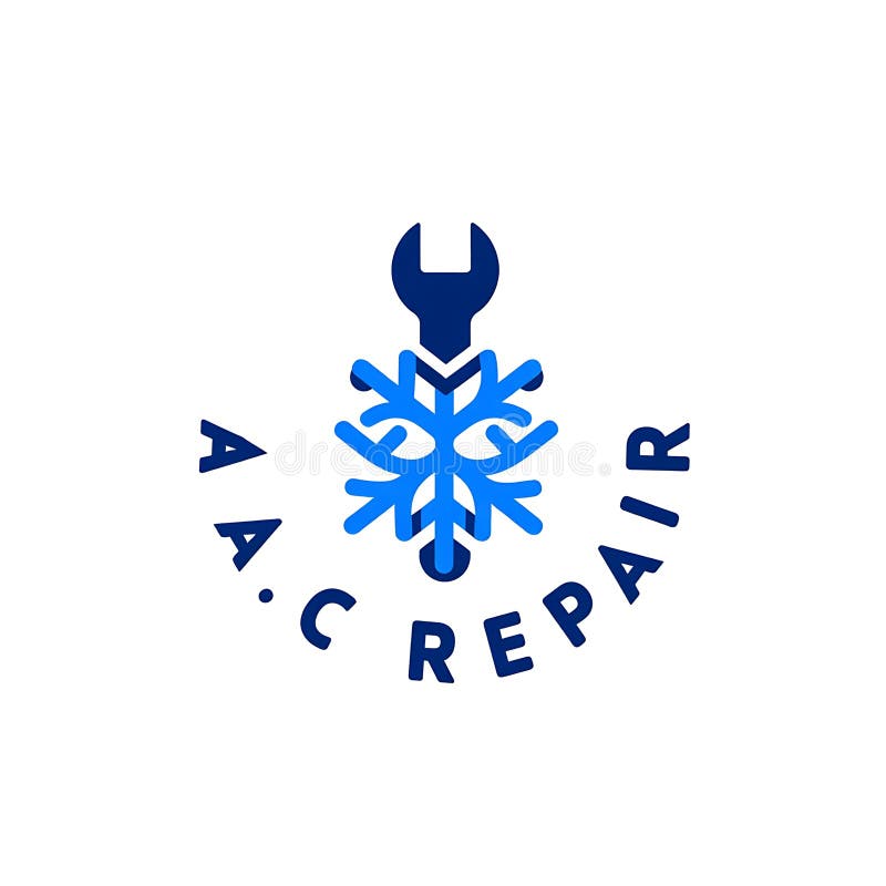 AC Repair Logo: Snowflake & Wrench Design Stock Illustration ...