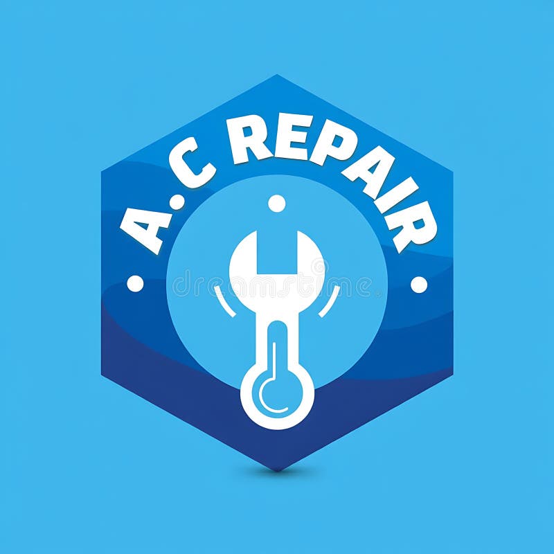A C Repair Service: Wrench & Thermometer Logo Design Stock Illustration ...