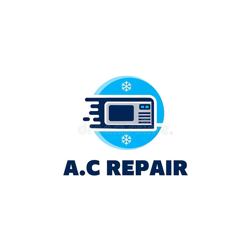 Fast AC Repair Service Logo Design Stock Illustration - Illustration of ...