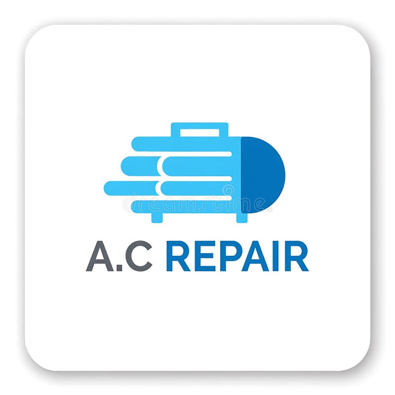 AC Repair Logo: Blue Air Conditioner Icon Design Stock Illustration ...
