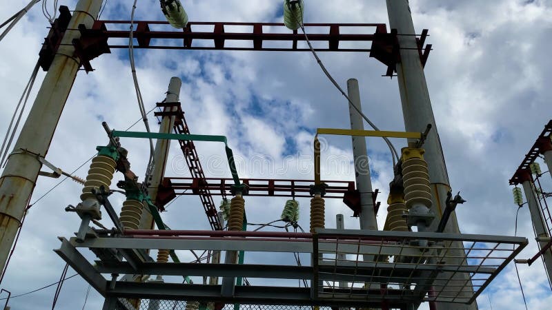 AC Step-down Substation. Shooting in 4K Resolution Stock Video - Video ...