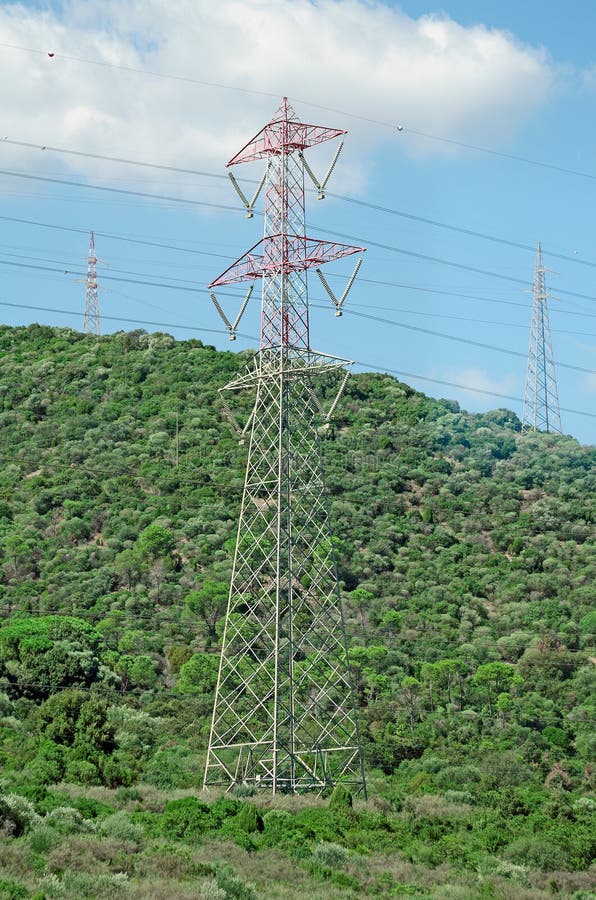 AC transmission towers. stock photo. Image of cable, electrical - 37976242