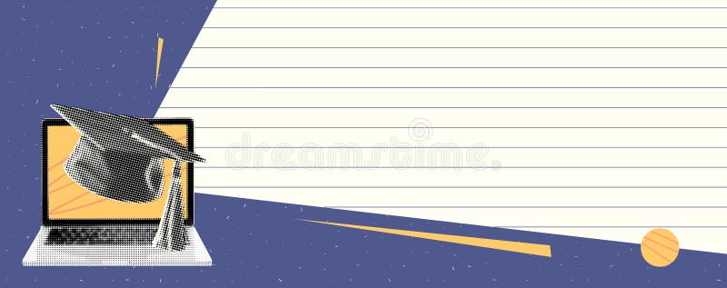 Academic Achievement Concept with Laptop and Graduation Cap Design for ...