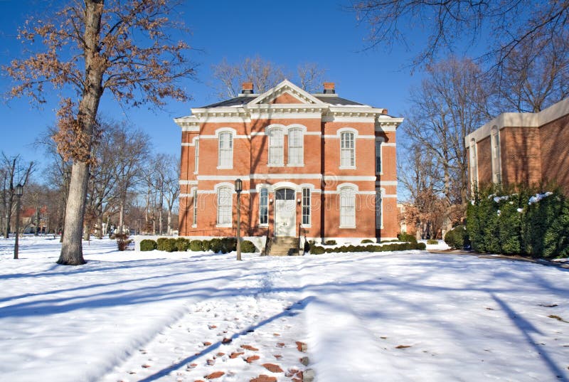 Academic Building on a College Campus in Winter Stock Photo - Image of ...