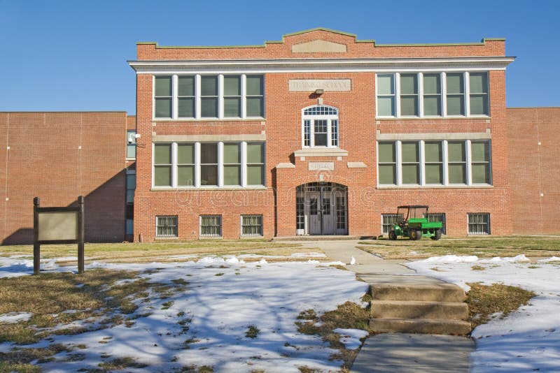 Generic High School Entrance Building Exterior Stock Image - Image of ...