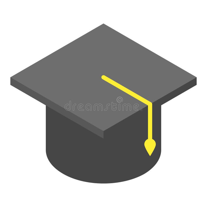 Academic Cap Icon, Isometric Style Stock Vector - Illustration of ...