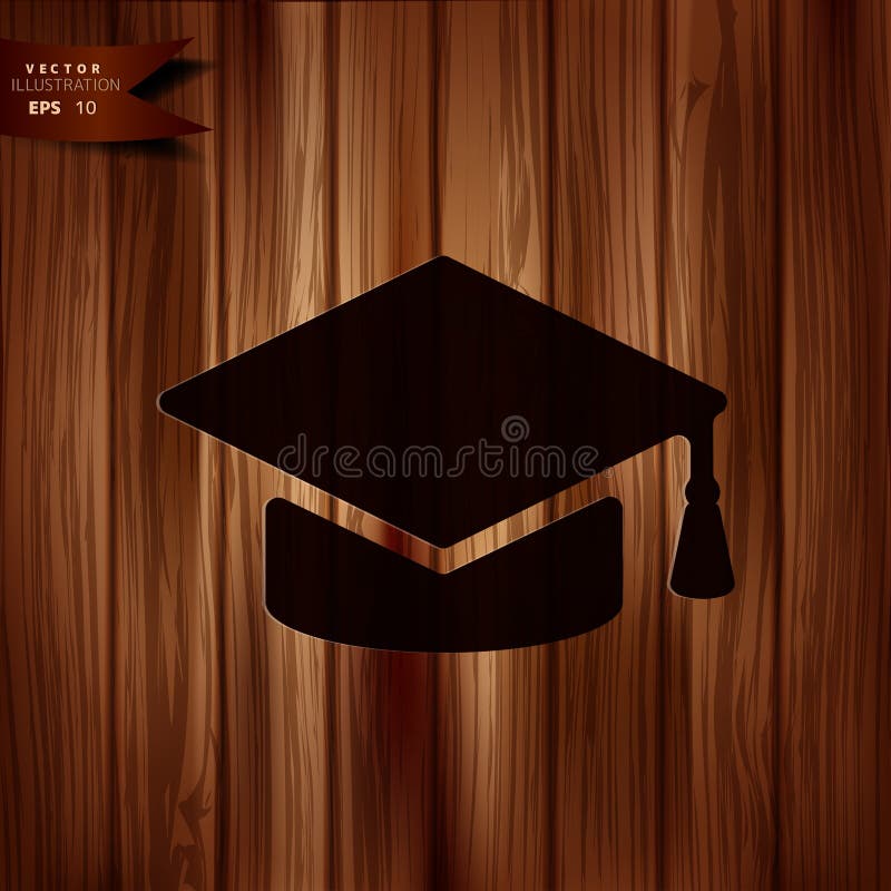Academic Cap Icon Vector Illustration. Stock Vector - Illustration of ...