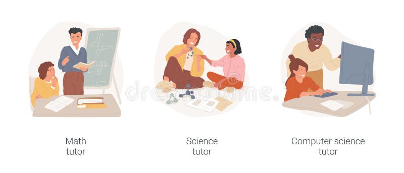 Academic Coaching Isolated Cartoon Vector Illustration Set. Stock ...