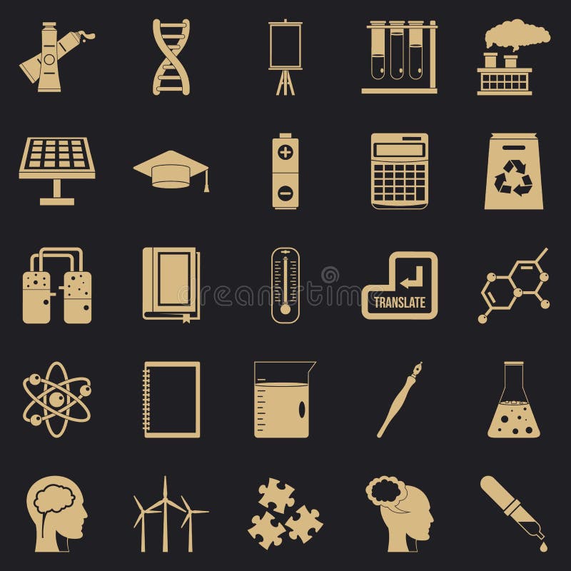 Academic Degree Icons Set, Simple Style Stock Vector - Illustration of ...