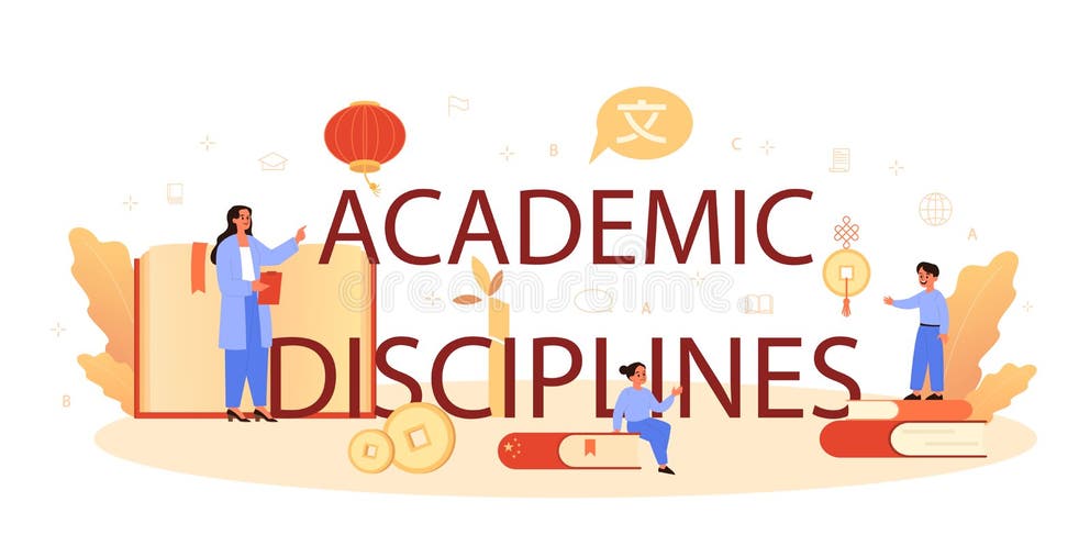 Academic Disciplines Typographic Header. Language School Chinese Stock ...