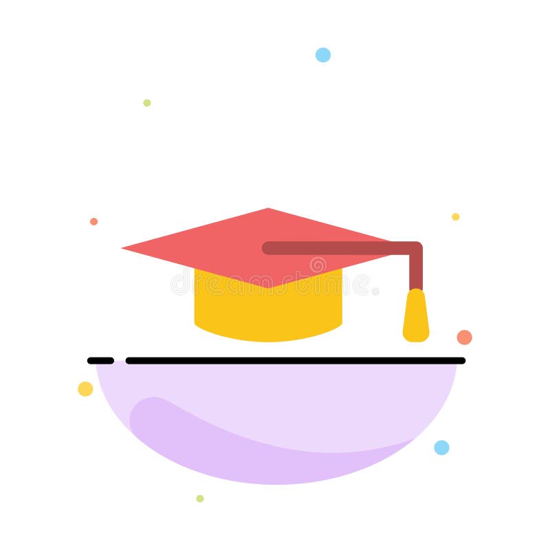 Academic, Education, Graduation Hat Abstract Flat Color Icon Template ...