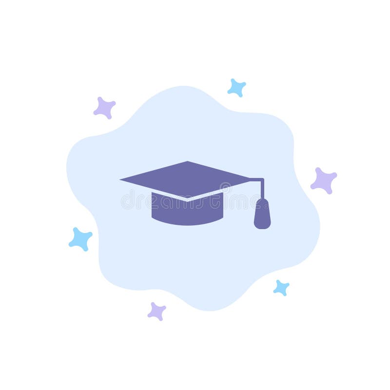 Academic, Education, Graduation Hat Blue Icon on Abstract Cloud ...