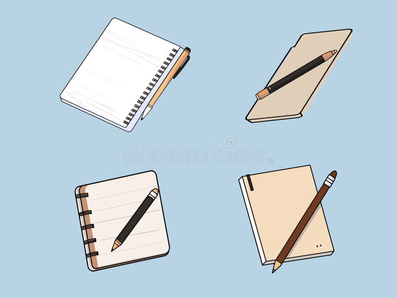 Academic Essentials - Notebook and Pen Illustration Stock Vector ...