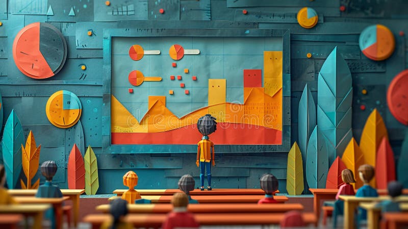 Academic Excellence: Student Presenting Research Paper with Charts and ...