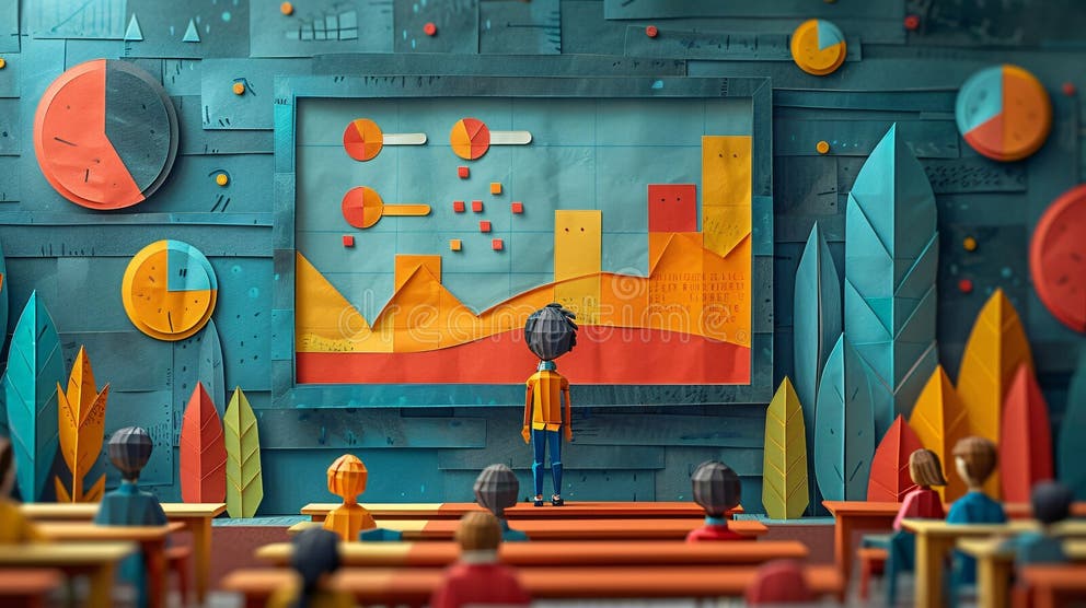 Academic Excellence: Student Presenting Research Paper with Charts and ...