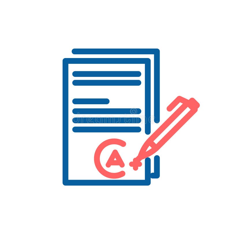 Academic Excellence: Vector Icon of Exam Paper, Pen, and a Grade ...