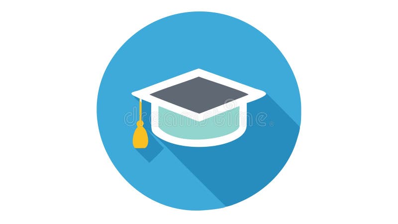 Academic Graduation Cap Icon Vector Graphic in Flat Design for ...