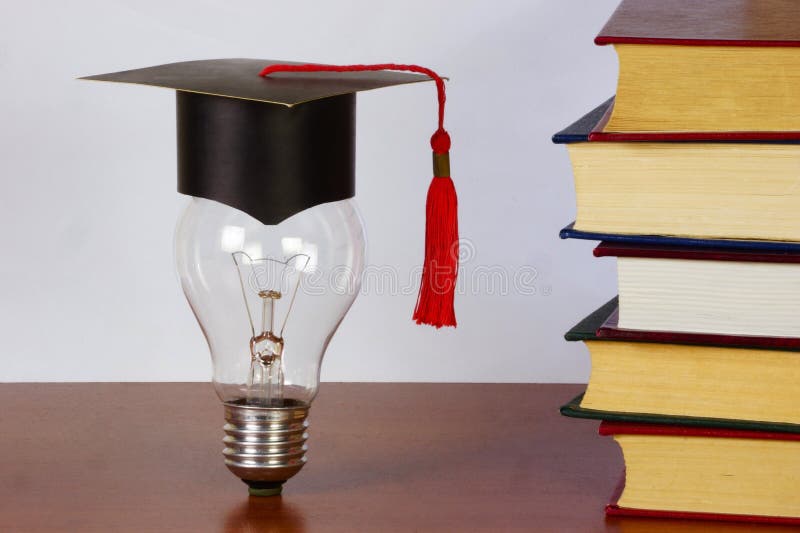 Academic Hat on a Light Bulb. Stock Photo - Image of coaching, meaning ...