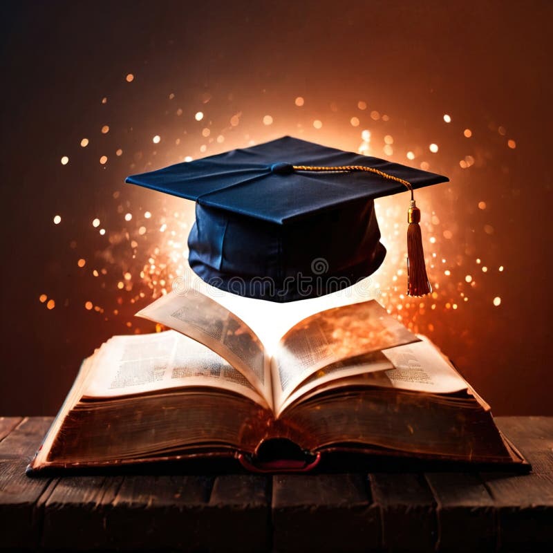 Academic Learning Concept Digital Collage Illustration with Graduate ...