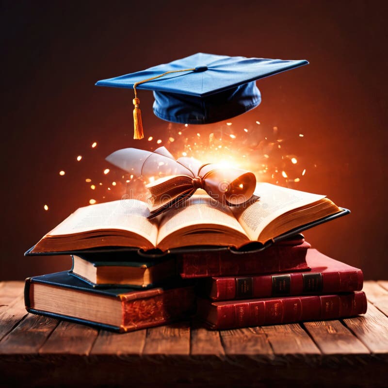 Academic Learning Concept Digital Collage Illustration with Graduate ...