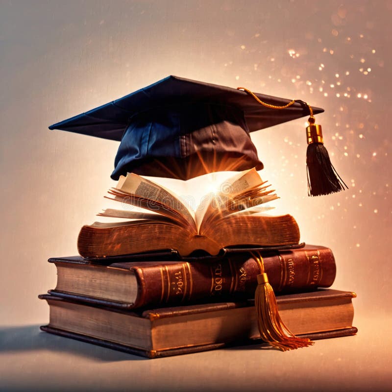 Academic Learning Concept Digital Collage Illustration with Graduate ...