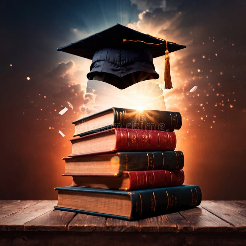 Academic Learning Concept Digital Collage Illustration with Graduate ...