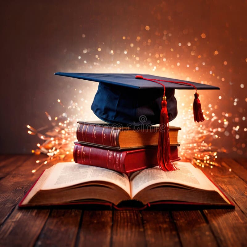 Academic Learning Concept Digital Collage Illustration with Graduate ...