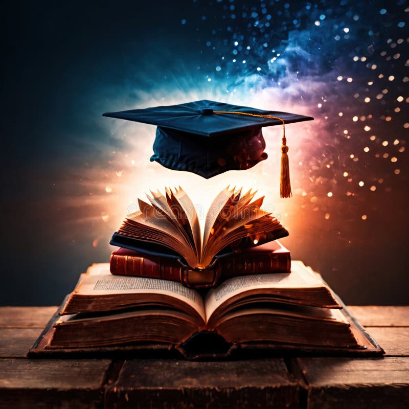 Academic Learning Concept Digital Collage Illustration with Graduate ...