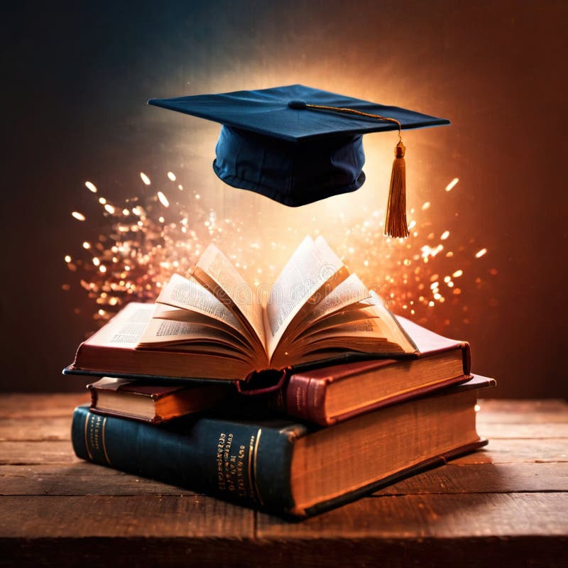 Academic Learning Concept Digital Collage Illustration with Graduate ...