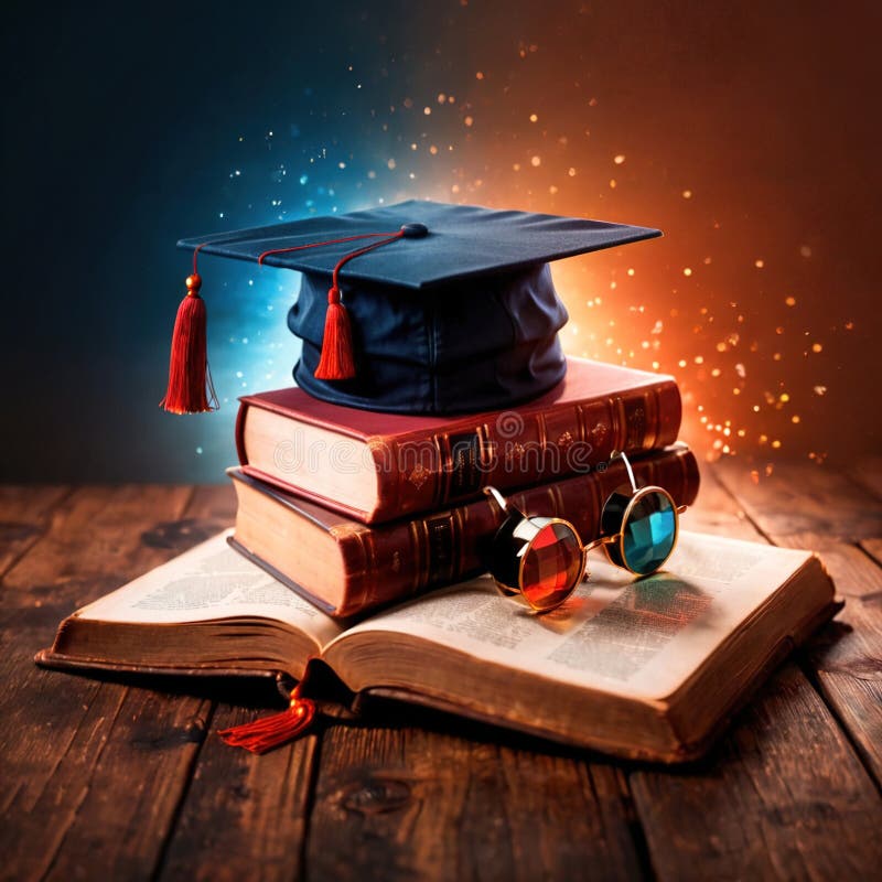 Academic Learning Concept Digital Collage Illustration with Graduate ...